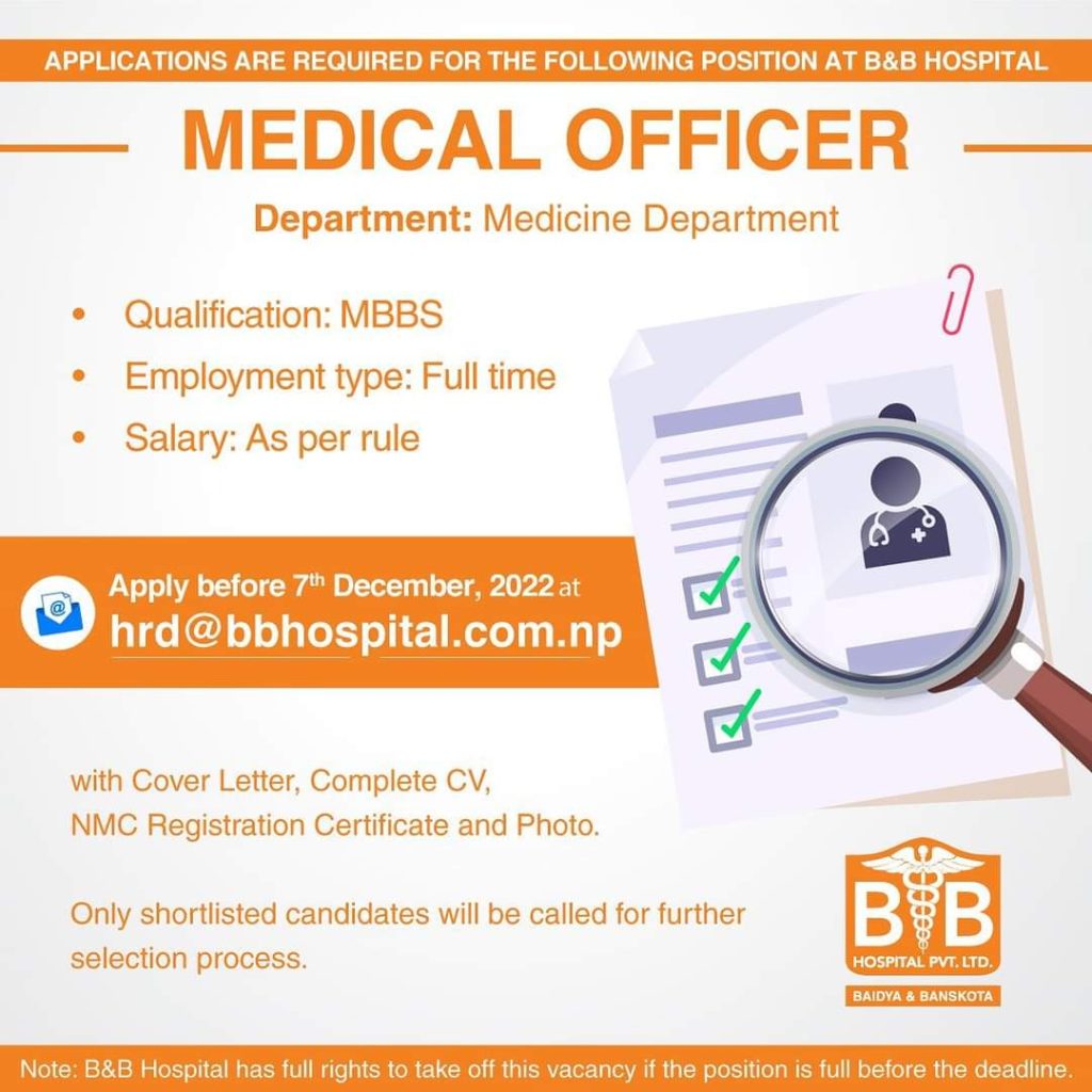 Apply B And B Hospital Jobs For Doctors